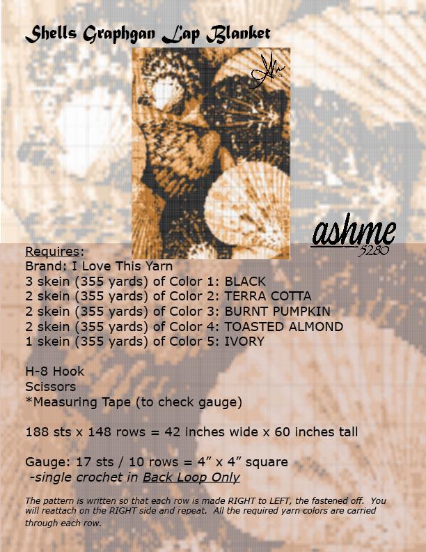 Sea Shells Graphgan Lap Blanket - PDF Download Pattern Only – ashme5280